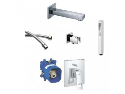GROHE Eurocube PODTYNKOWY ZESTAW wannowy wylewka kwadratowa Omnires, Alterna 19896000 wyl/kw ...